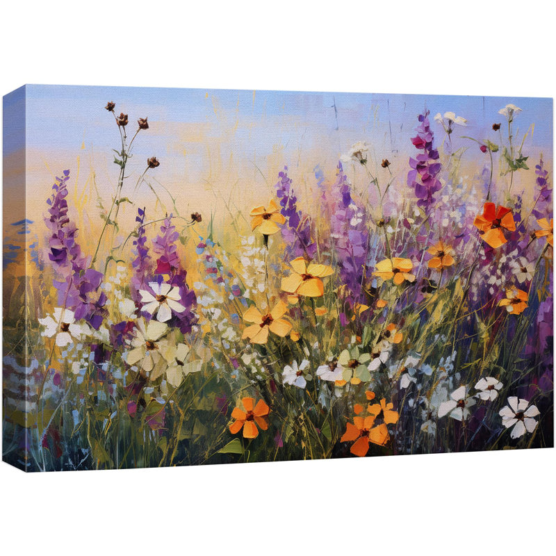 IDEA4WALL Vibrant Wildflower Rustic Countryside Lavender Flowers Botanical Floral Farmhouse On ...